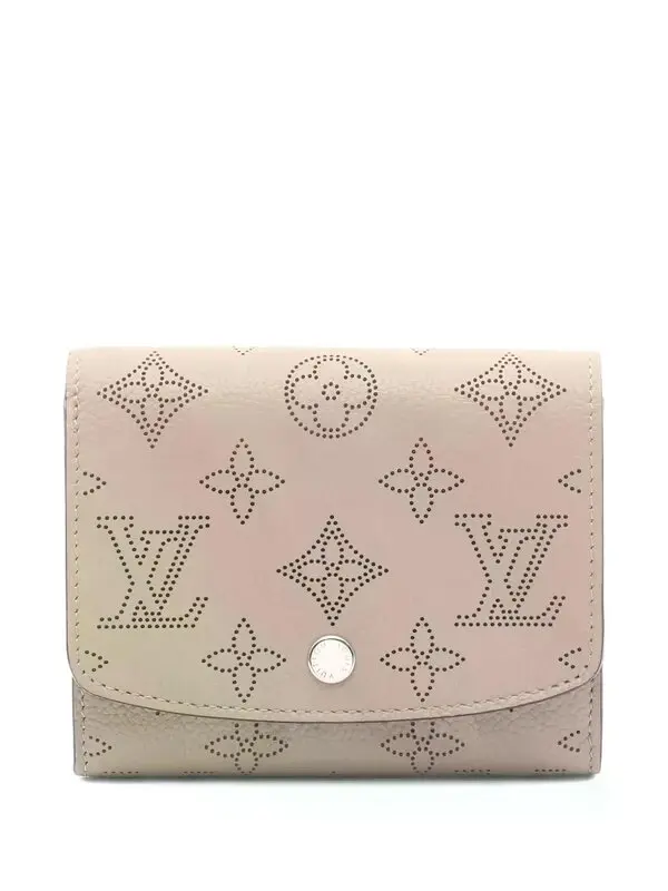 LOUIS VUITTON 2010s Iris Compact Leather Perforated Bi-fold Wallet - Neutrals