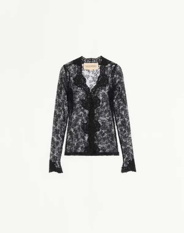 Valentino Garavani Stretch Lace Cardigan - Black