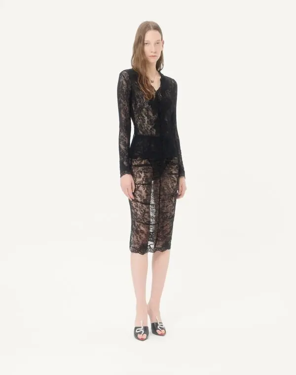 Valentino Garavani Stretch Lace Cardigan - Black