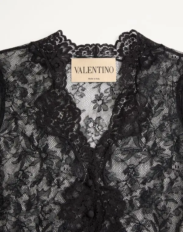 Valentino Garavani Stretch Lace Cardigan - Black