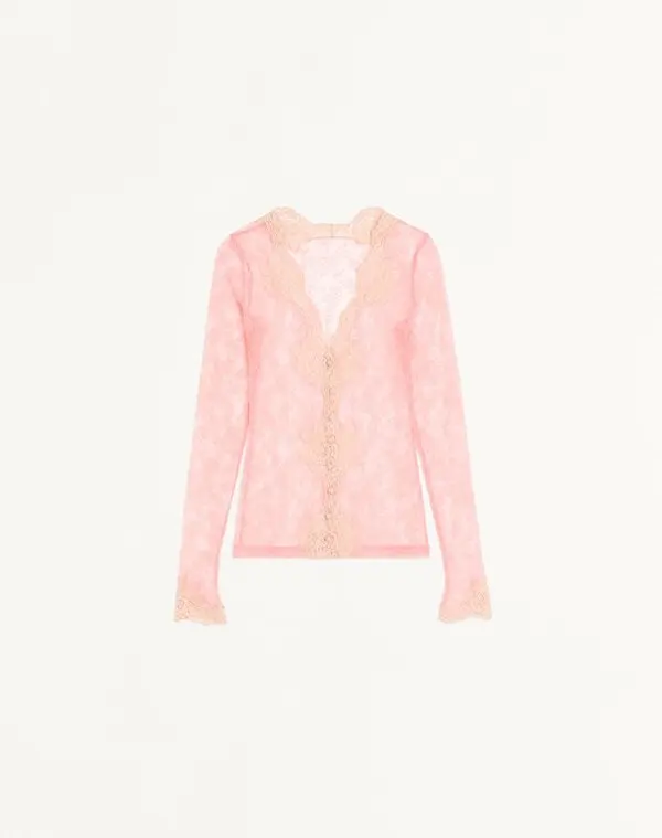 Valentino Garavani Stretch Lace Cardigan - Pink