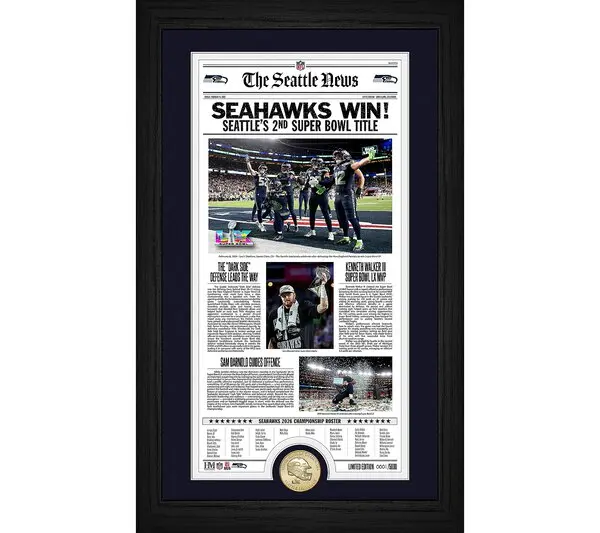 HIGHLAND MINT Seahawks Sb Lx Champs Front Page News Frame - One-color