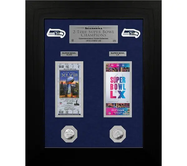 HIGHLAND MINT Seahawks Sb Lx Two Time Champs De Luxe Frame - One-color