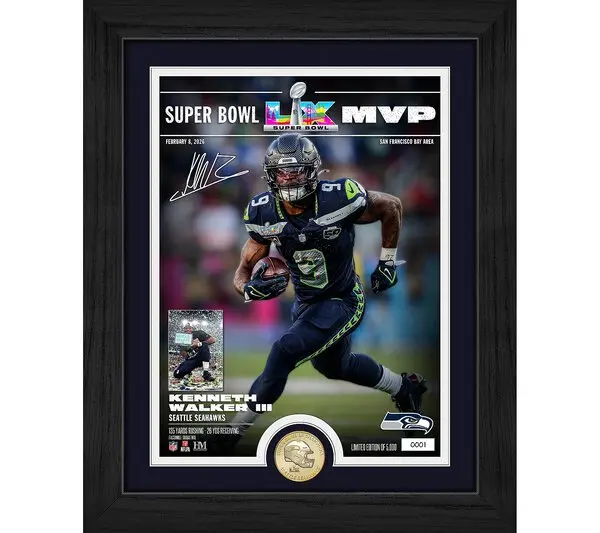 HIGHLAND MINT Seahawks Super Bowl Lx Champs Mvp Frame - One-color