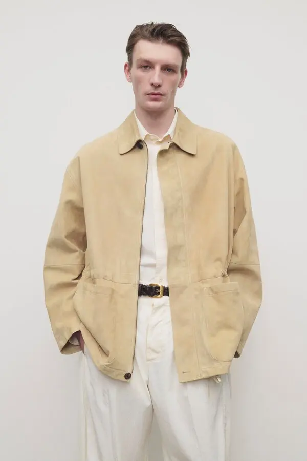 THE ROW Vilmo Suede Jacket - Cream