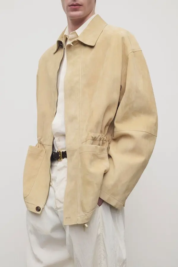 THE ROW Vilmo Suede Jacket - Cream