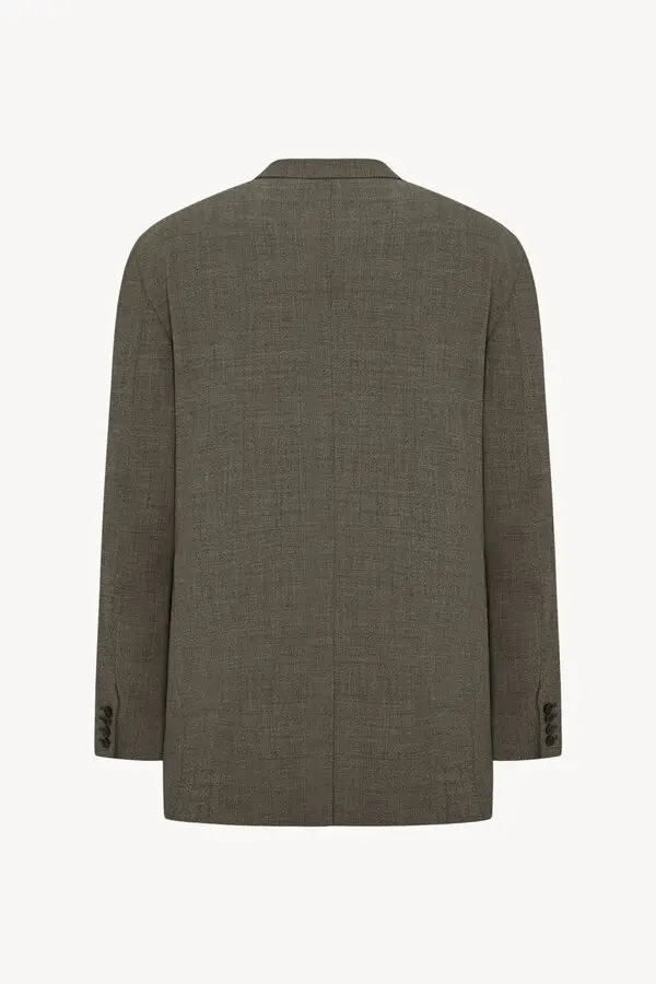 THE ROW Poe Jacket In Wool - Basalt Beach