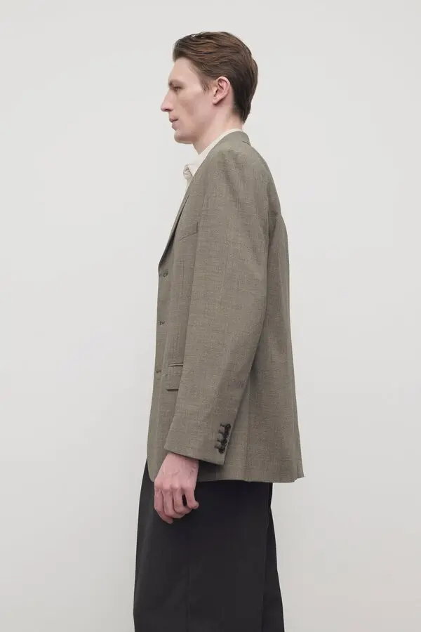THE ROW Poe Jacket In Wool - Basalt Beach