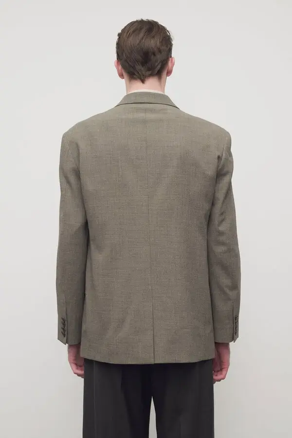THE ROW Poe Jacket In Wool - Basalt Beach