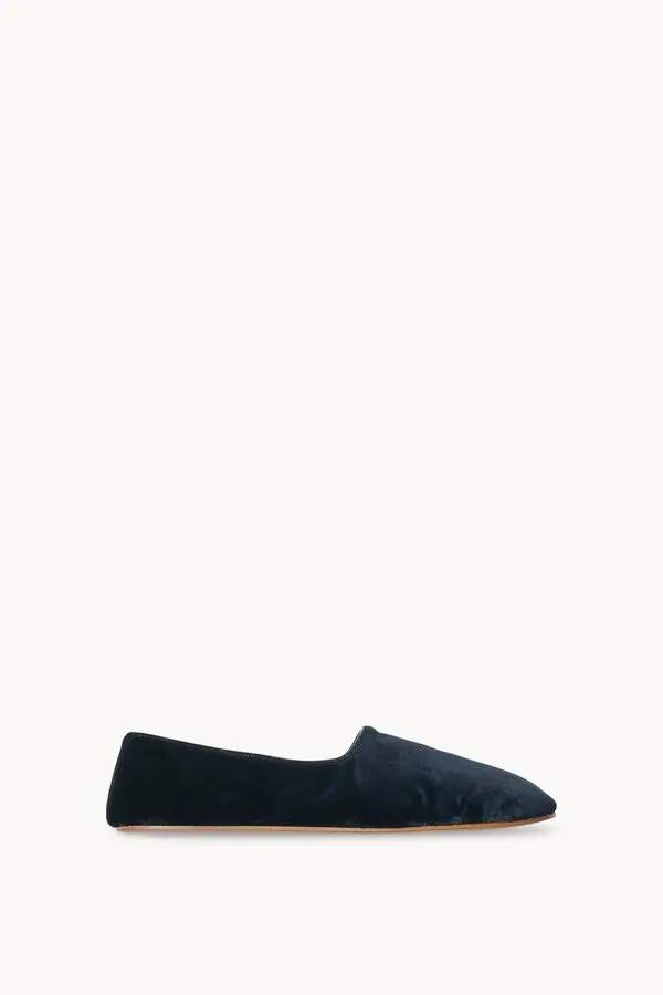 THE ROW Ponti Velvet Slippers - Midnight