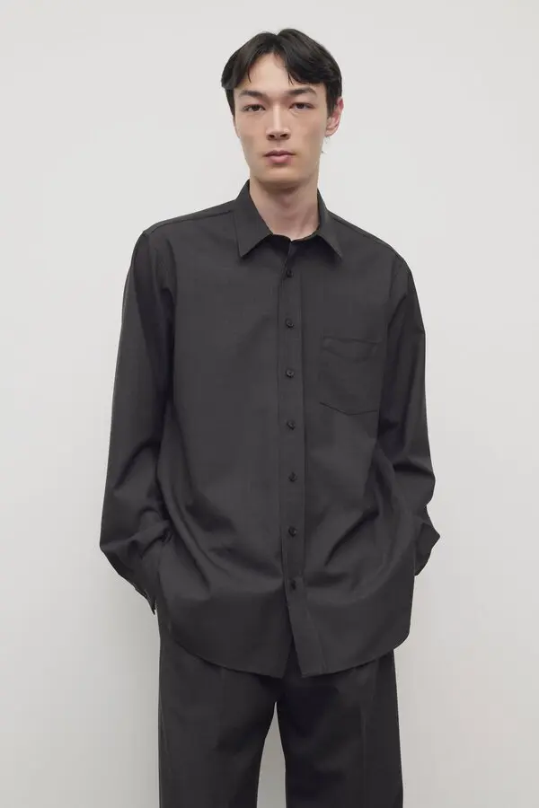 THE ROW Kardiff Shirt - Dark Brown