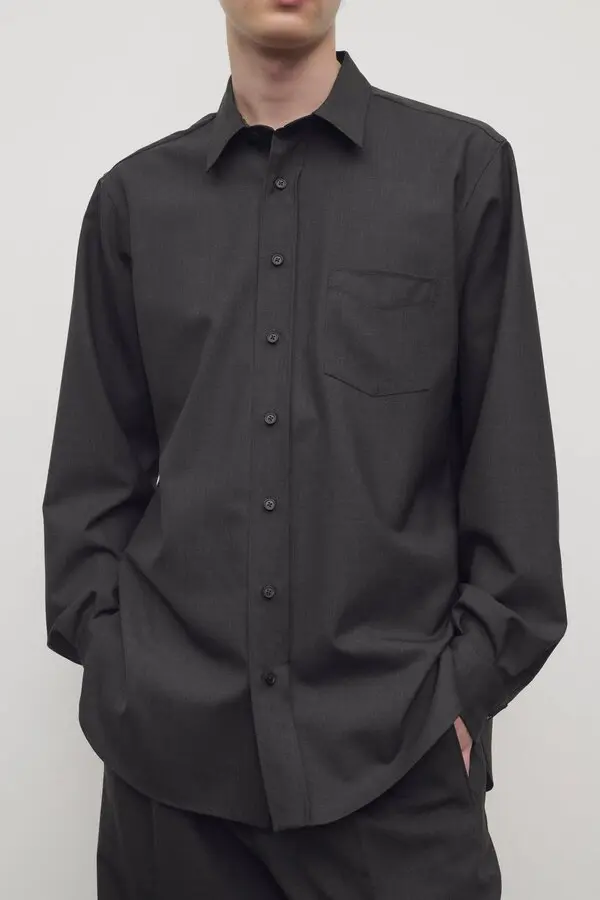 THE ROW Kardiff Shirt - Dark Brown