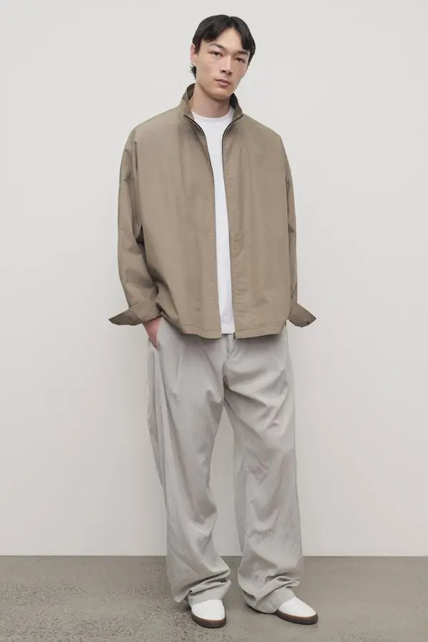 THE ROW Malaya Pant In Silk And Nylon - Smoke Grey