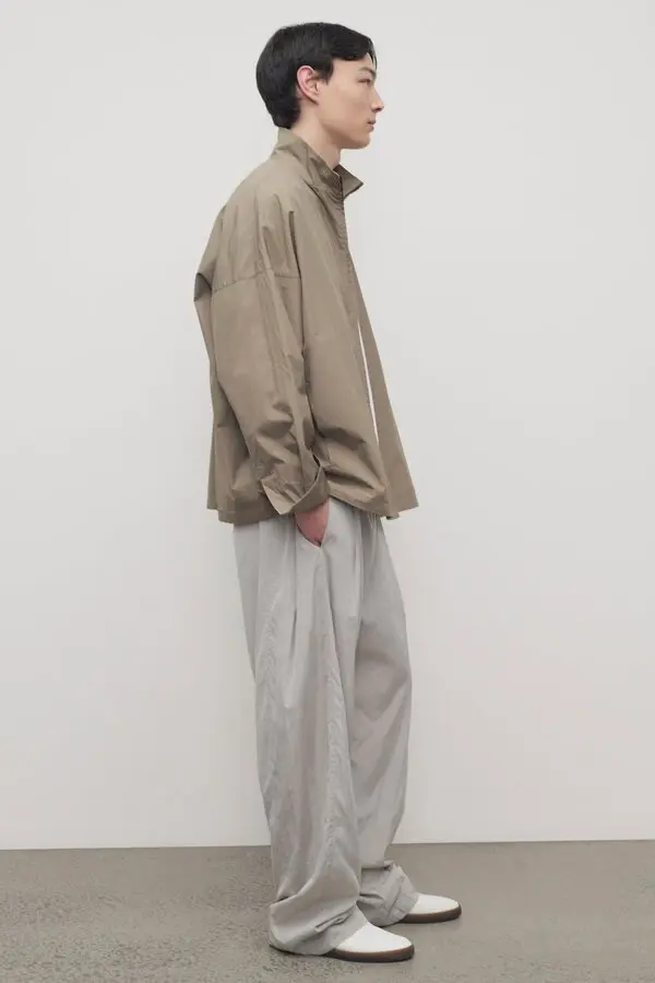 THE ROW Malaya Pant In Silk And Nylon - Smoke Grey