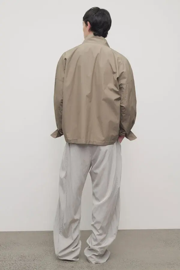 THE ROW Malaya Pant In Silk And Nylon - Smoke Grey