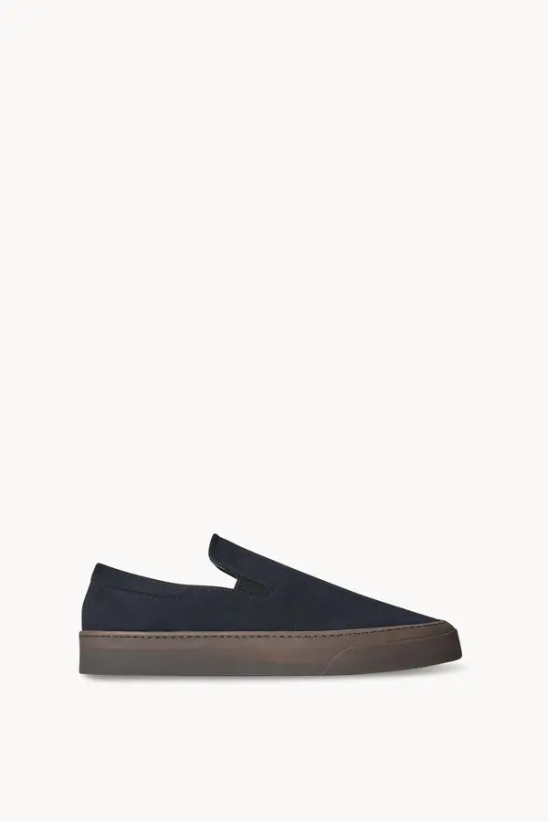 THE ROW Mh Slip On Shoe - Black / Smoked Brown