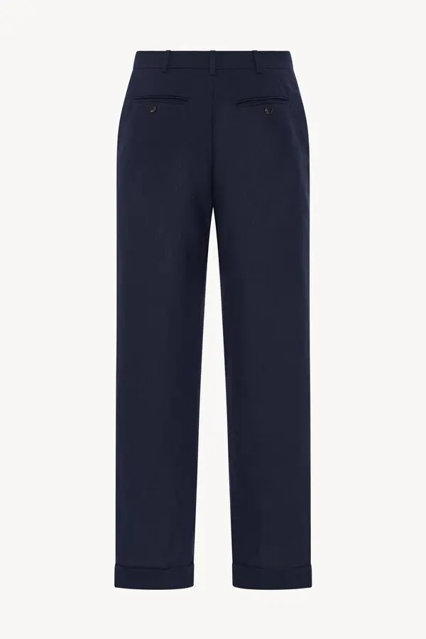 THE ROW Seth Virgin Wool Pant - Navy