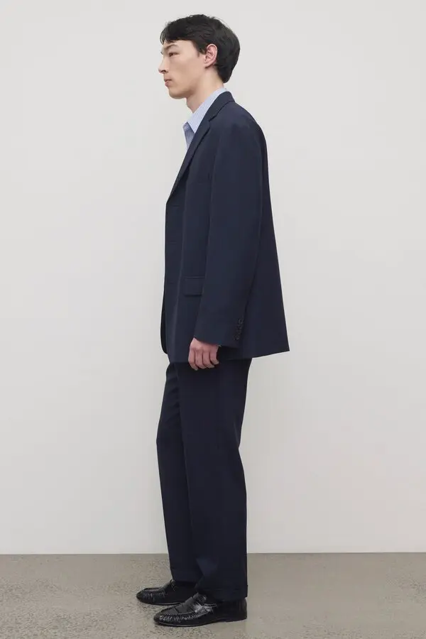 THE ROW Seth Virgin Wool Pant - Navy
