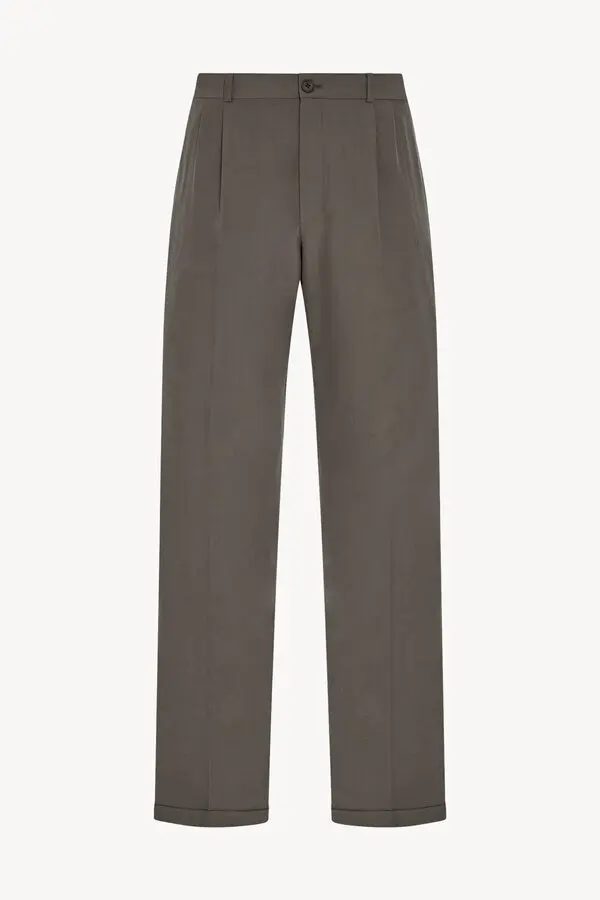 THE ROW Tosca Wool Pant - Cedar Brown