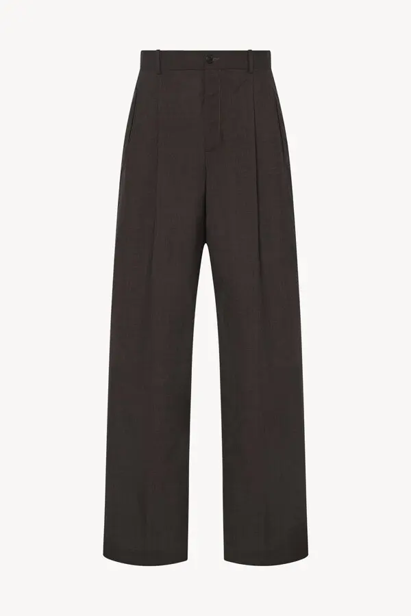 THE ROW Thom Pant - Dark Brown