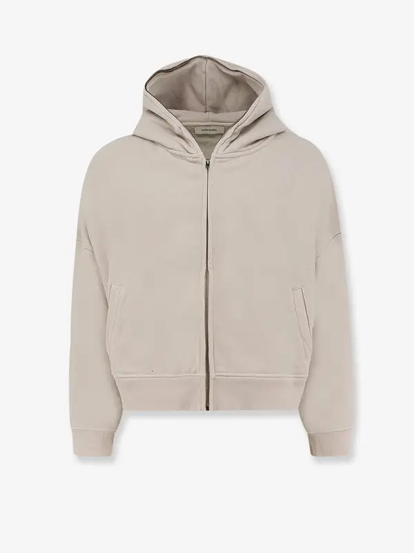 ENTIRE STUDIOS Eternal Zip Cotton Sweatshirt - Beige