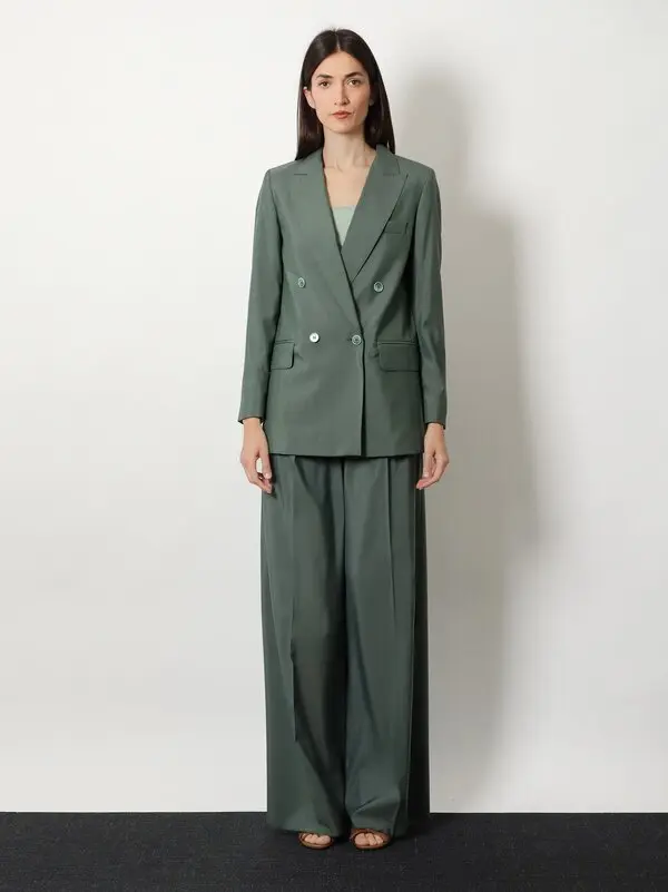 Max Mara Virgin Wool And Silk Wide Leg Trousers
