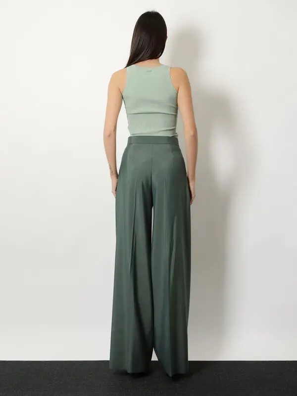 Max Mara Virgin Wool And Silk Wide Leg Trousers