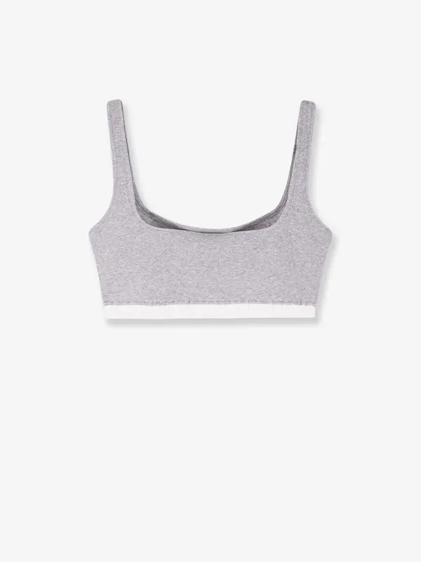 ENTIRE STUDIOS Cotton Blend Crop Top - Grey