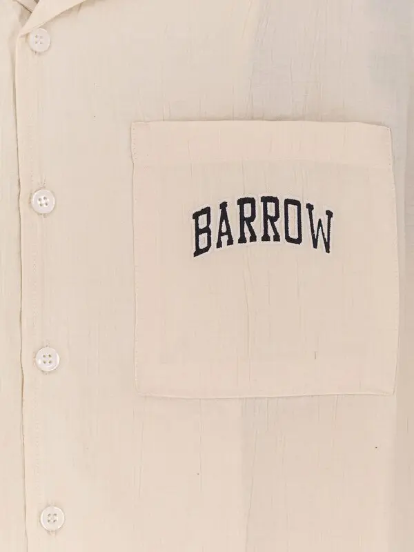 BARROW Viscose Shirt With Front Logo Print