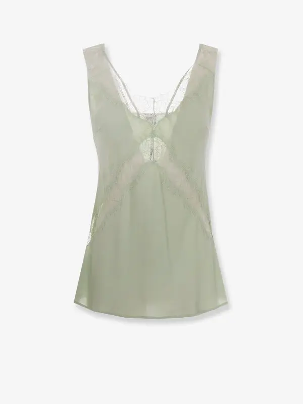 Pinko Lydia Satin Top - Green