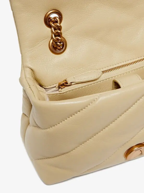 Pinko Love Puff Mini Quilted Leather Bag - Yellow