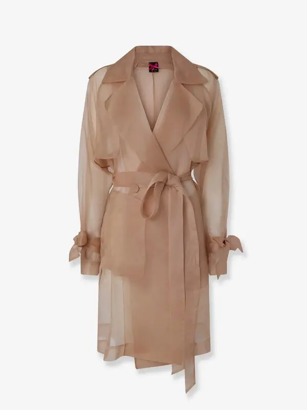 Pinko Cocco Silk Organza Trench - Pink
