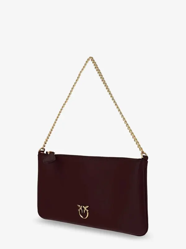 Pinko Horizontal Flat Leather Crossbody Bag