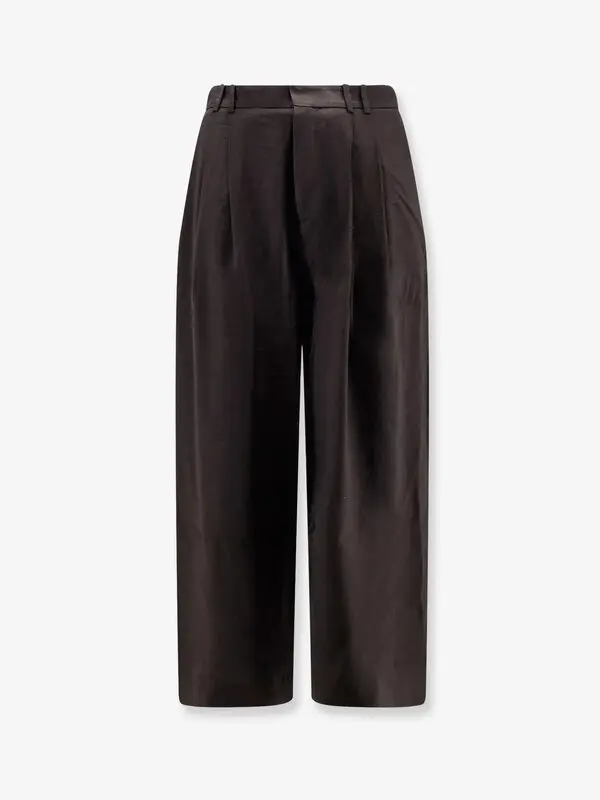 Studio Nicholson Oversized Wool Blend Trousers - Brown