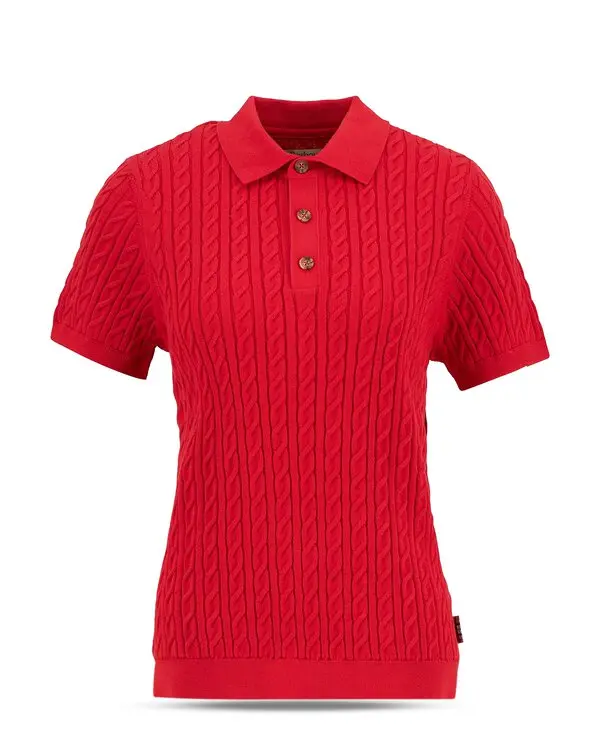 Barbour Hartland Cable Knit Polo Tee