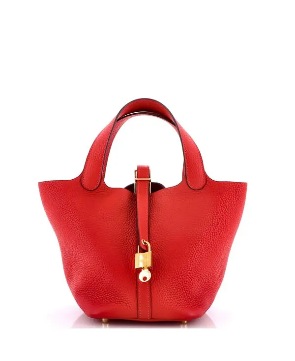 HERMES Pm Picotin Lock Bag Clemence - Red