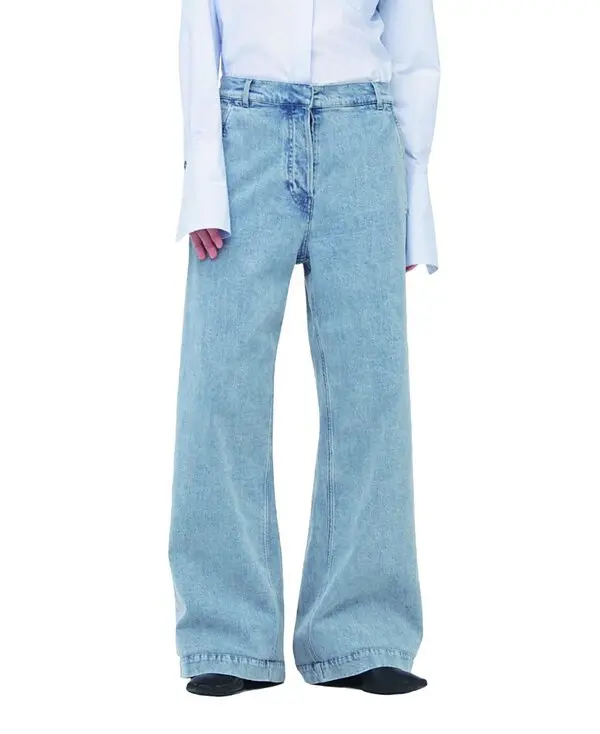 Another Tomorrow Carpenter Denim Pant In Wash - Light Blue
