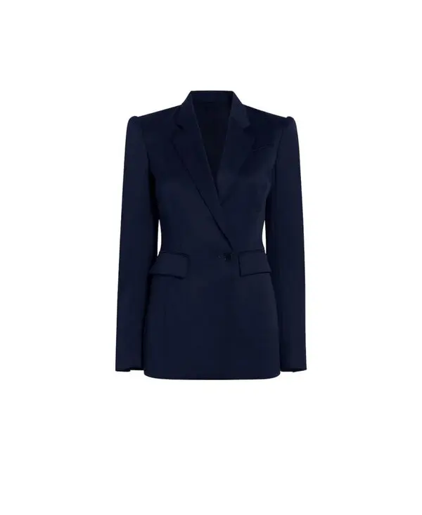 Another Tomorrow Seamed Waist Tailored Jacket