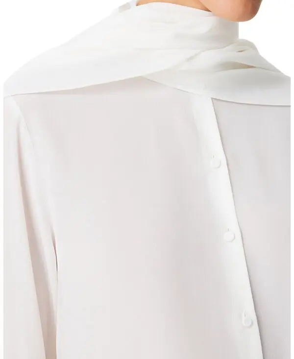 Another Tomorrow Signature Bow Blouse - Off White