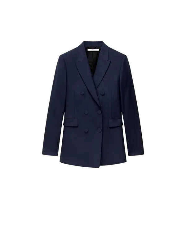 Another Tomorrow Double-breasted Jacket - Navy