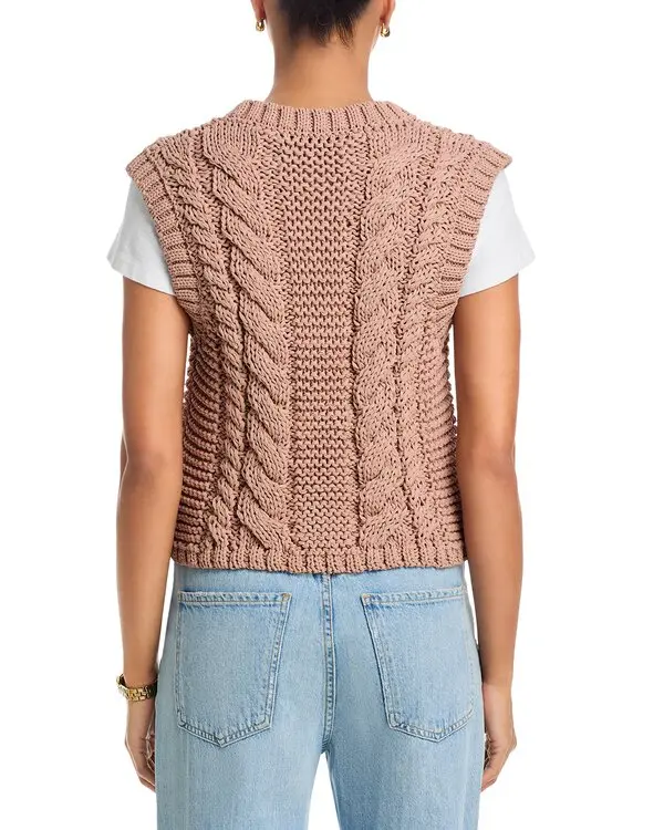Aqua Sleeveless Cable Knit Sweater
