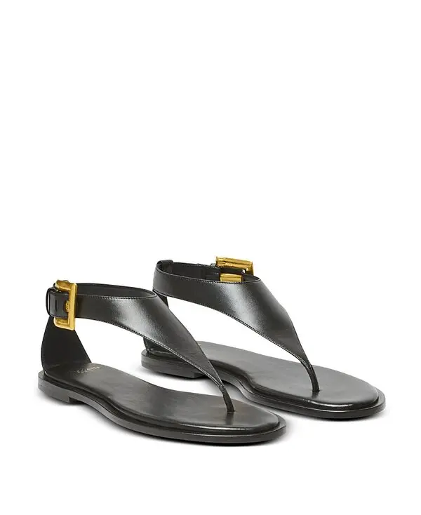 Balmain Anthem Flat Toe Post Sandals - Black