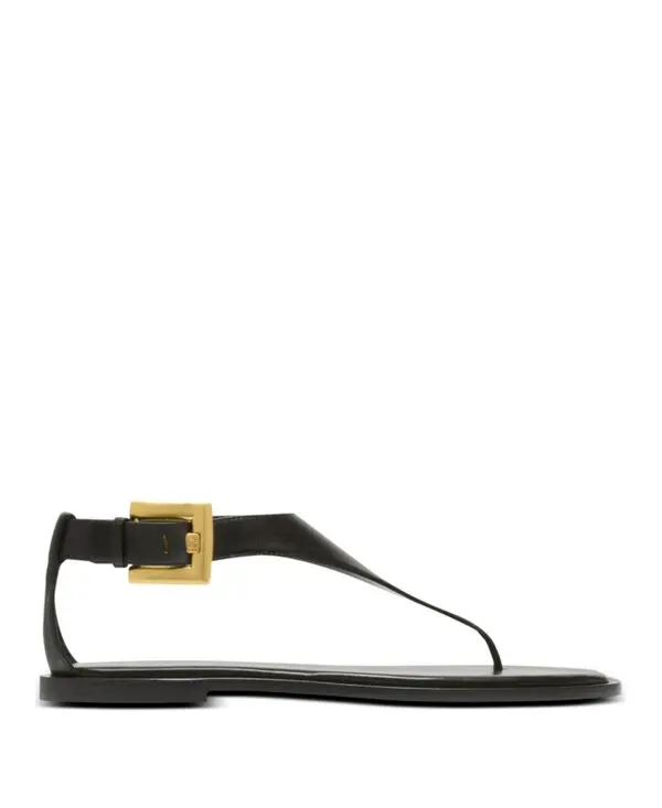 Balmain Anthem Flat Toe Post Sandals - Black