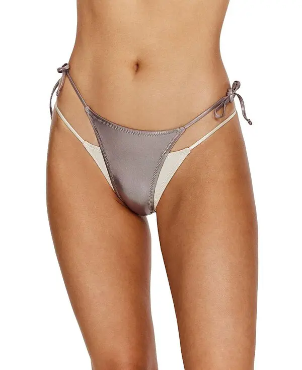 GOTTEX Moonlight Layered Side Tie Bikini Bottom - Natural Grey
