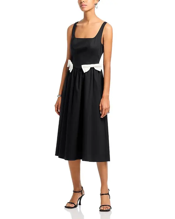 WAYF Lizzy Bow Trim Midi Dress