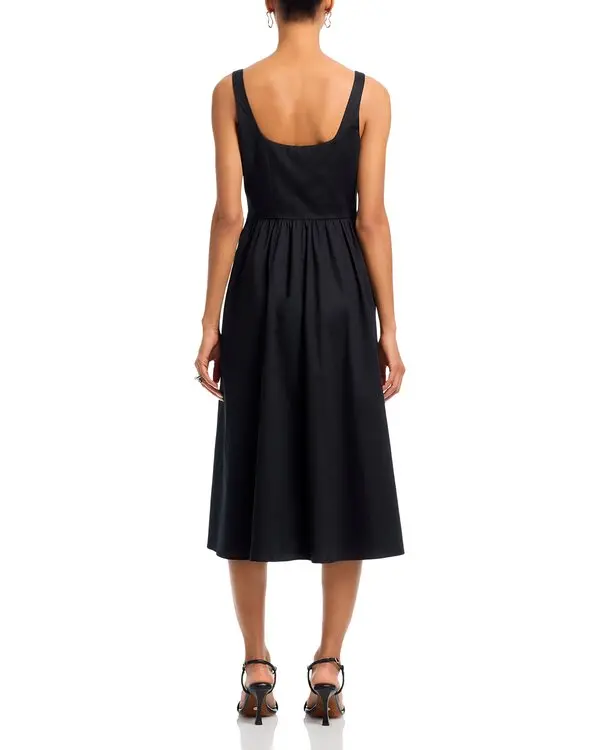 WAYF Lizzy Bow Trim Midi Dress