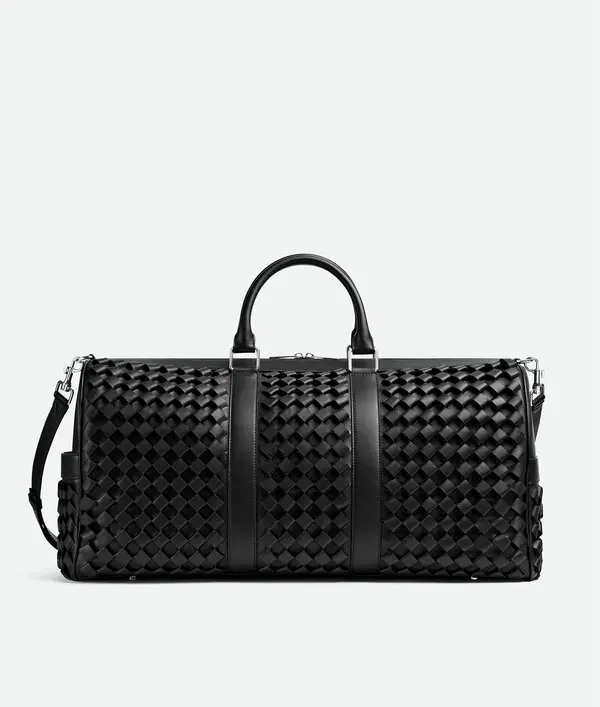 BOTTEGA  VENETA Intrecciato Leather Cabin Duffle - Black