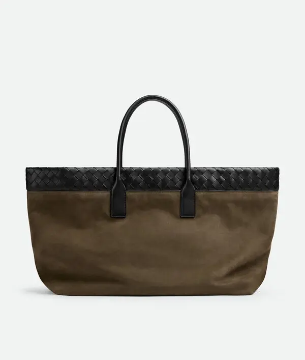 BOTTEGA  VENETA Large Cabat Tote - Kaki/black