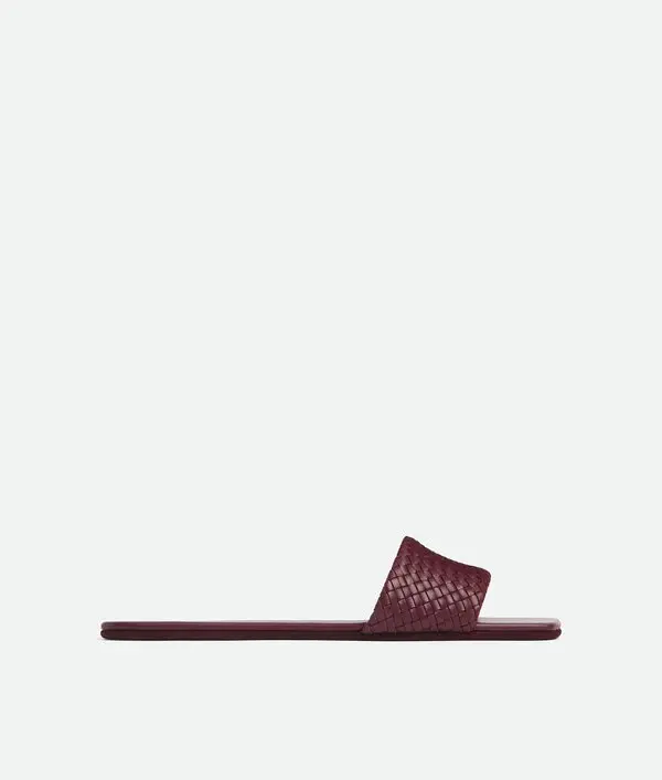 Bottega Veneta Intrecciato Leather Travel Flat Mule - Barolo