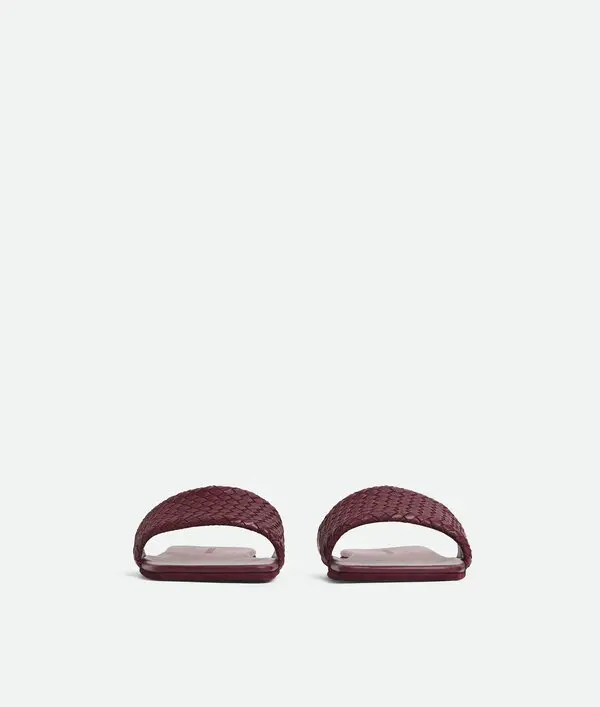 Bottega Veneta Intrecciato Leather Travel Flat Mule - Barolo